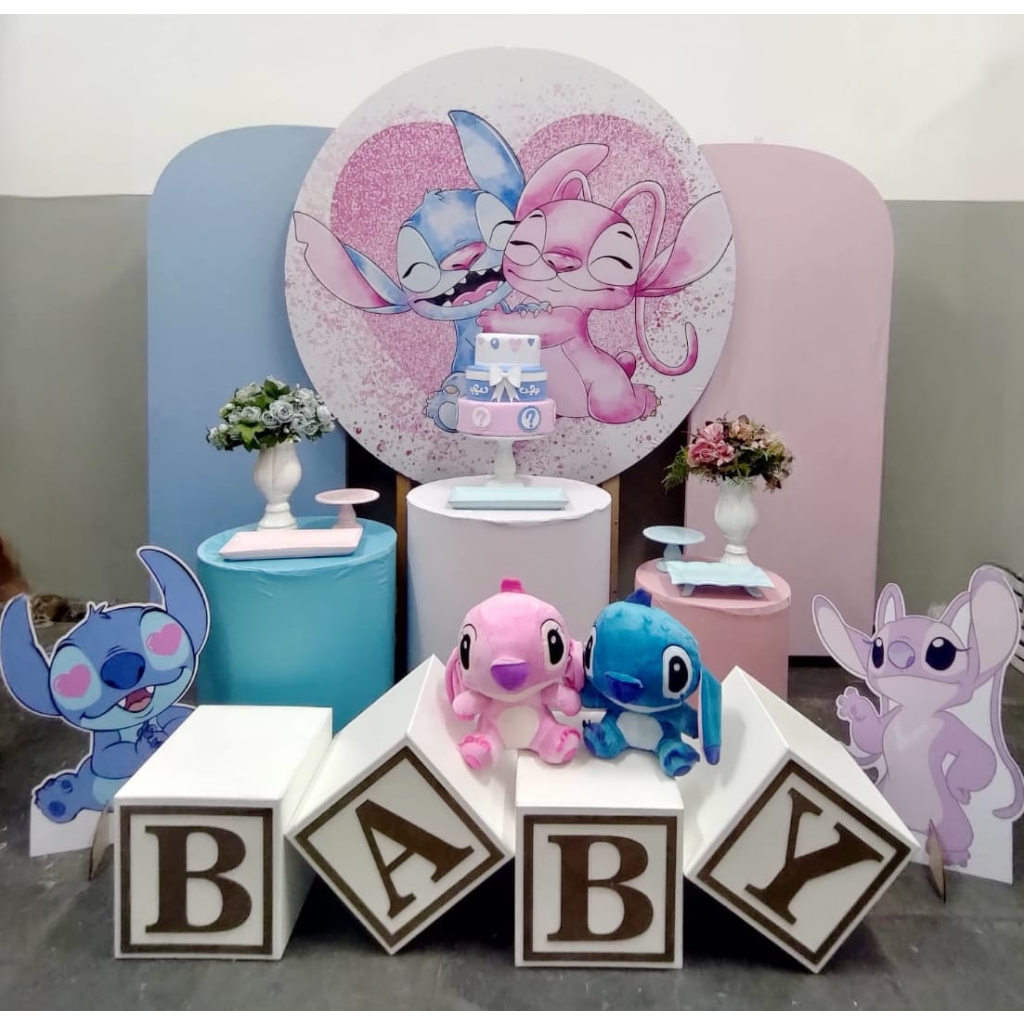 Decoração - Chá Revelação - Stitch & Angel