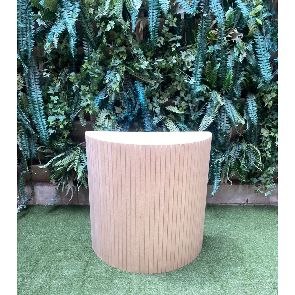 BALCAO RIPADO MEIA LUA MDF 80X80 - cor a definir