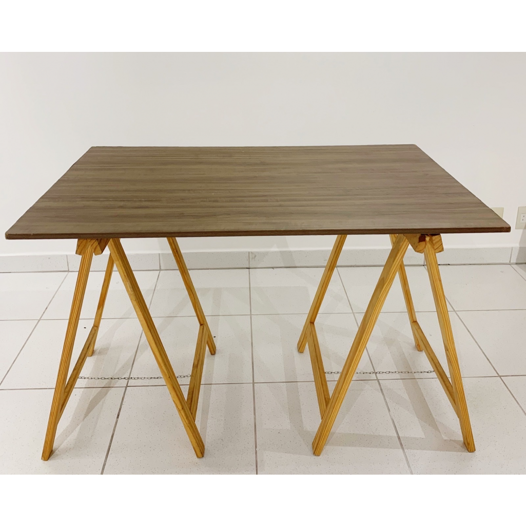 MINI MESA CAVALETE MADEIRA ESCURA