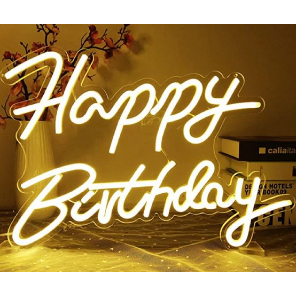 LETREIRO LUMINOSO LED HAPPY BIRTHDAY