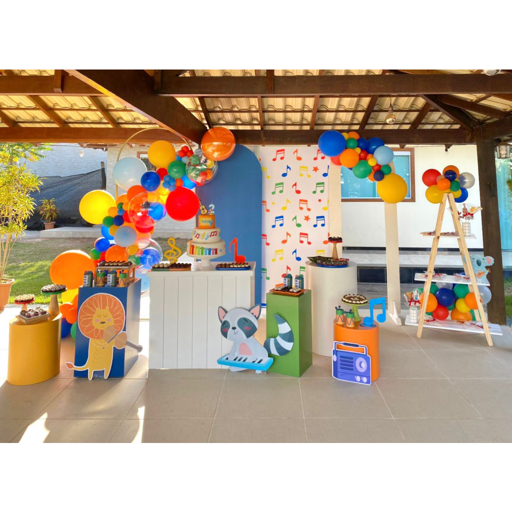 Kit musical com guaxinim ($820,80 COM CUPOMLALALOC20)(BALÃO NAO INCLUSO)