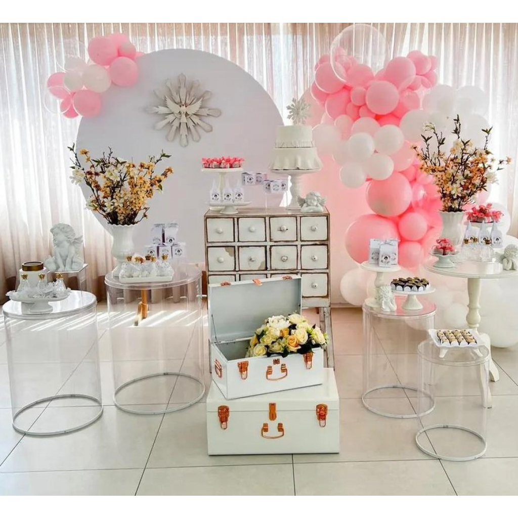 COMBO BATIZADO BRANCO E TRANSPARENTE DIENE SEM BALÕES