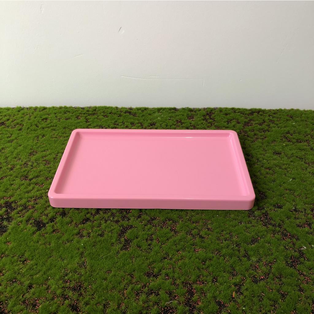 Bandeja abs mosaico retangular rosa claro