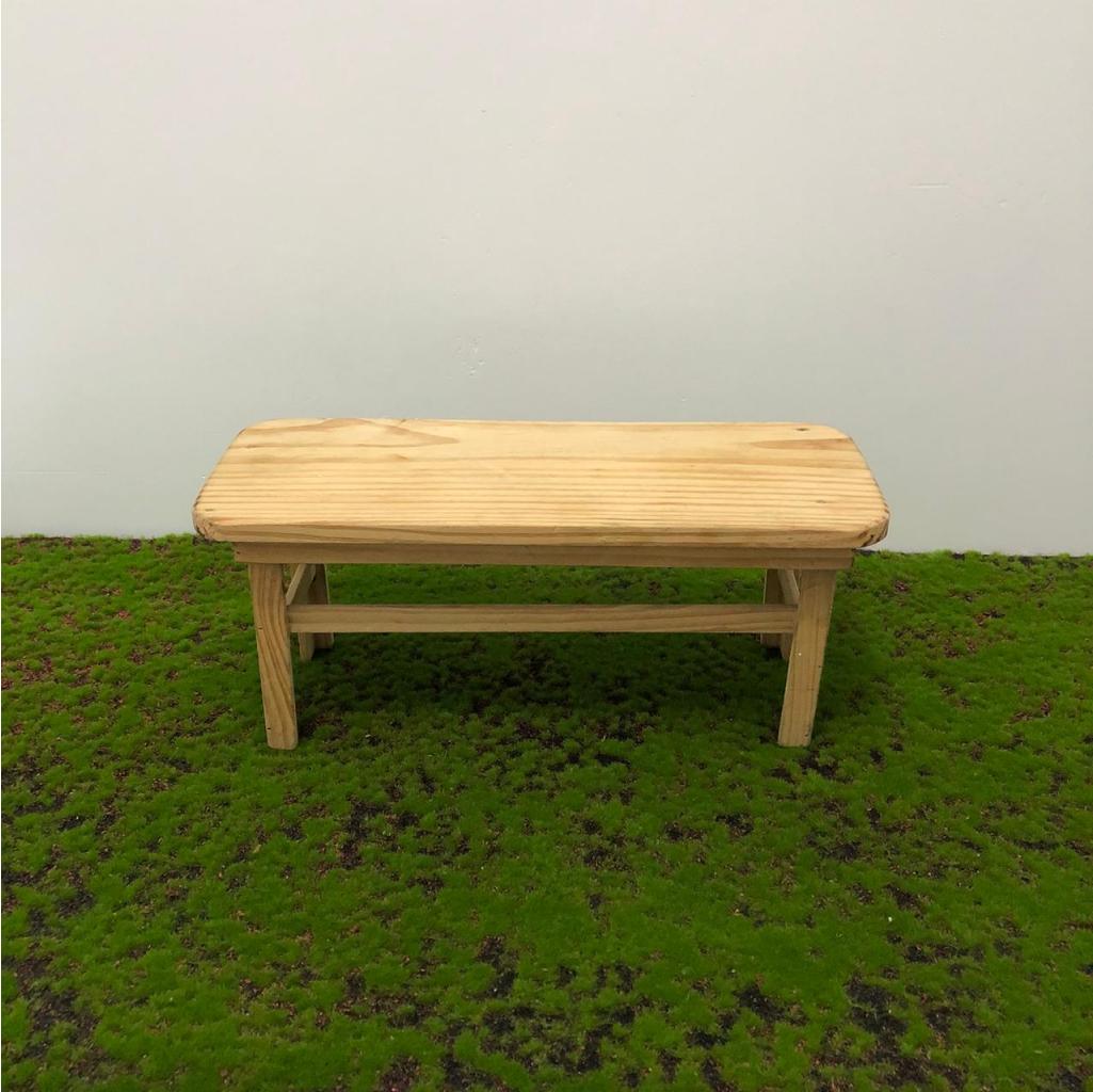 Mini mesa retangular lisa rústico claro