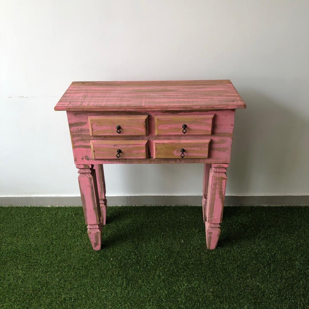 Móvel gaveteiro alto 4 gavetas rosa pátina