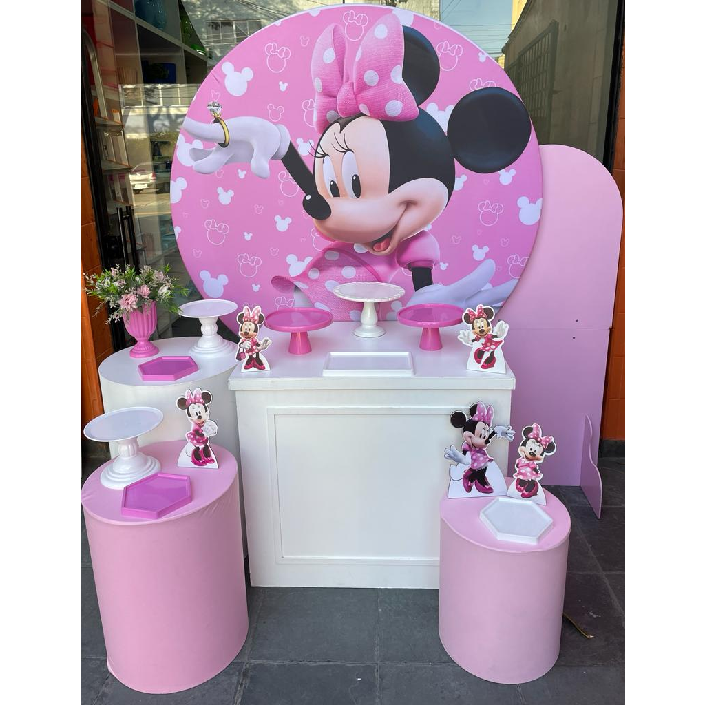 Minnie rosa painel romano