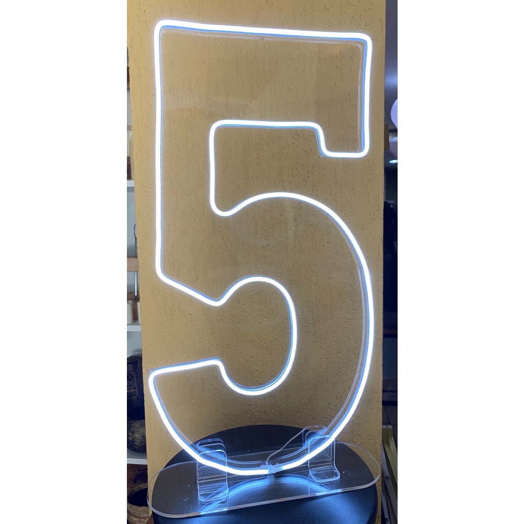 Luminoso Led Número 5 - Branco Frio