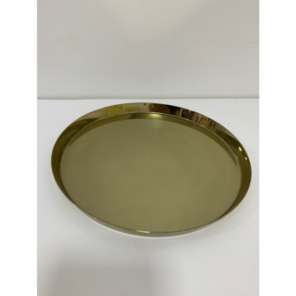 BANDEJA REDONDA METAL DOURADA M