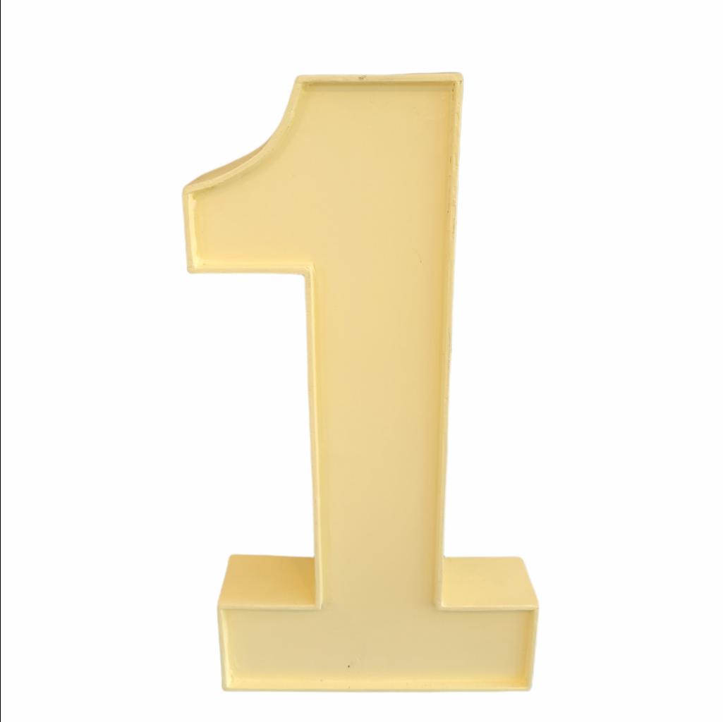 NUMERO 1 DE MADEIRA AMARELO