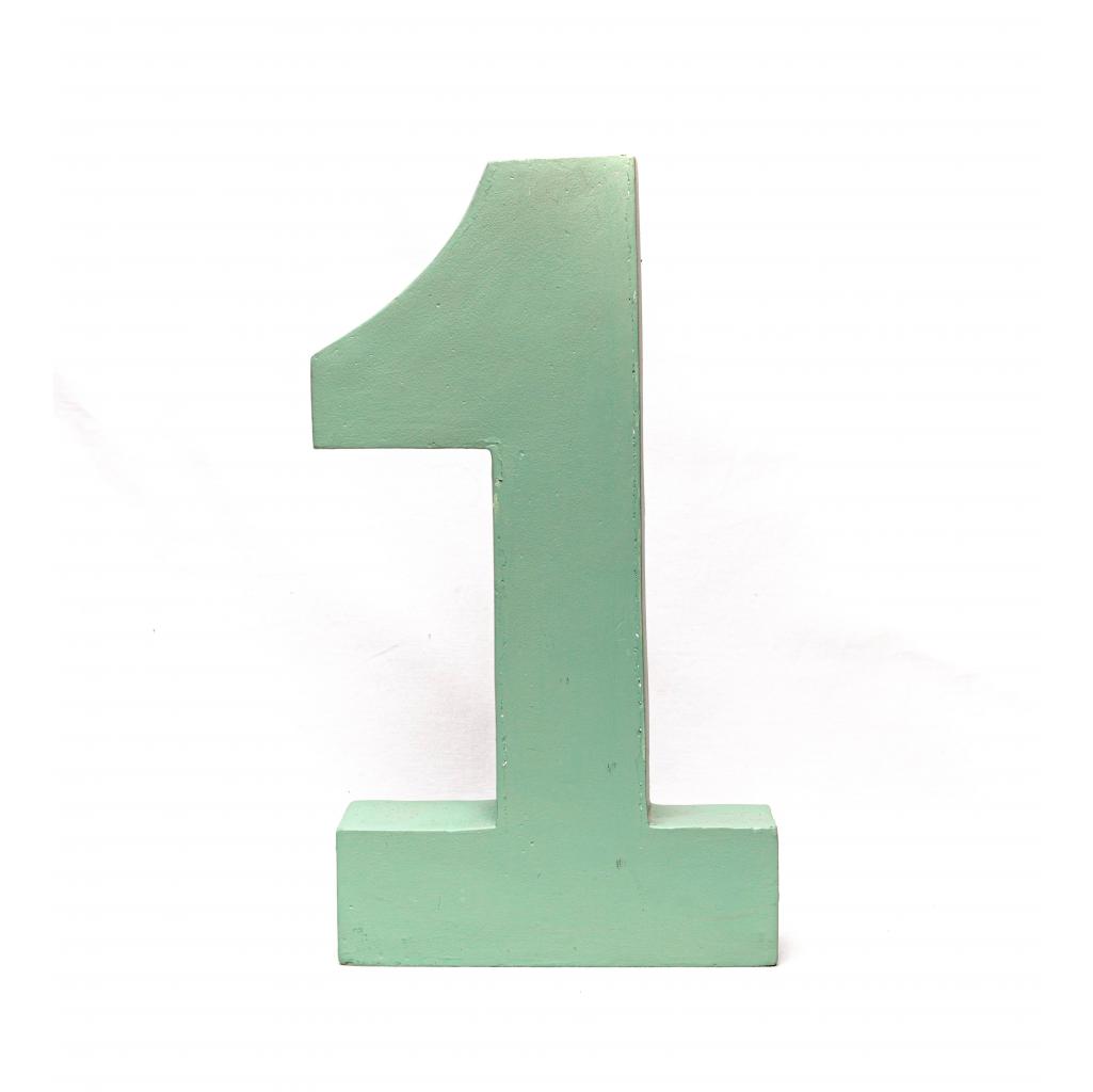NUMERO 1 DE MADEIRA VERDE CLARO