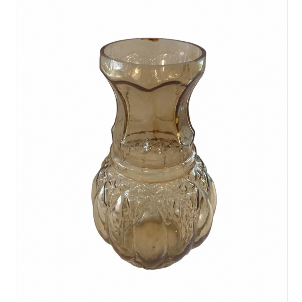 VASO VIDRO TRABALHADO AMBAR VASO VIDRO TRABALHADO AMBAR