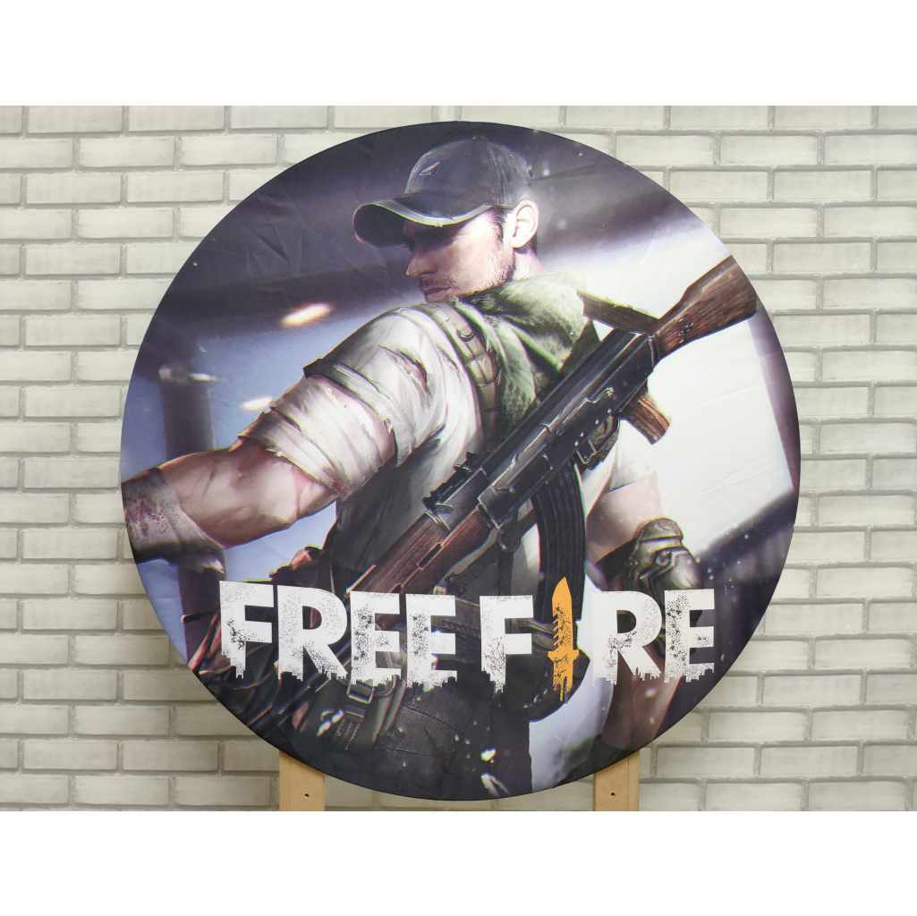 Capa Painel Redondo Free Fire 90 cm