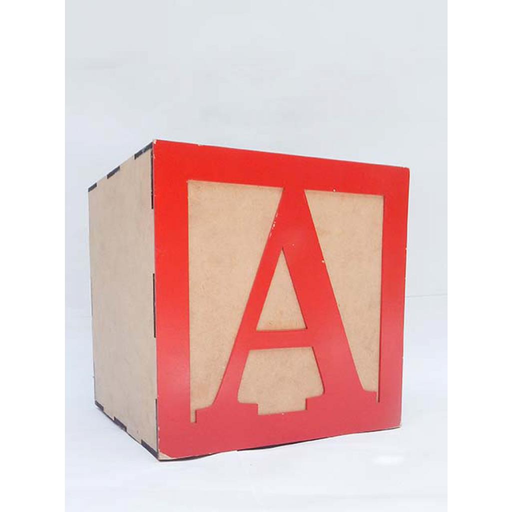 CUBO LETRA A MDF