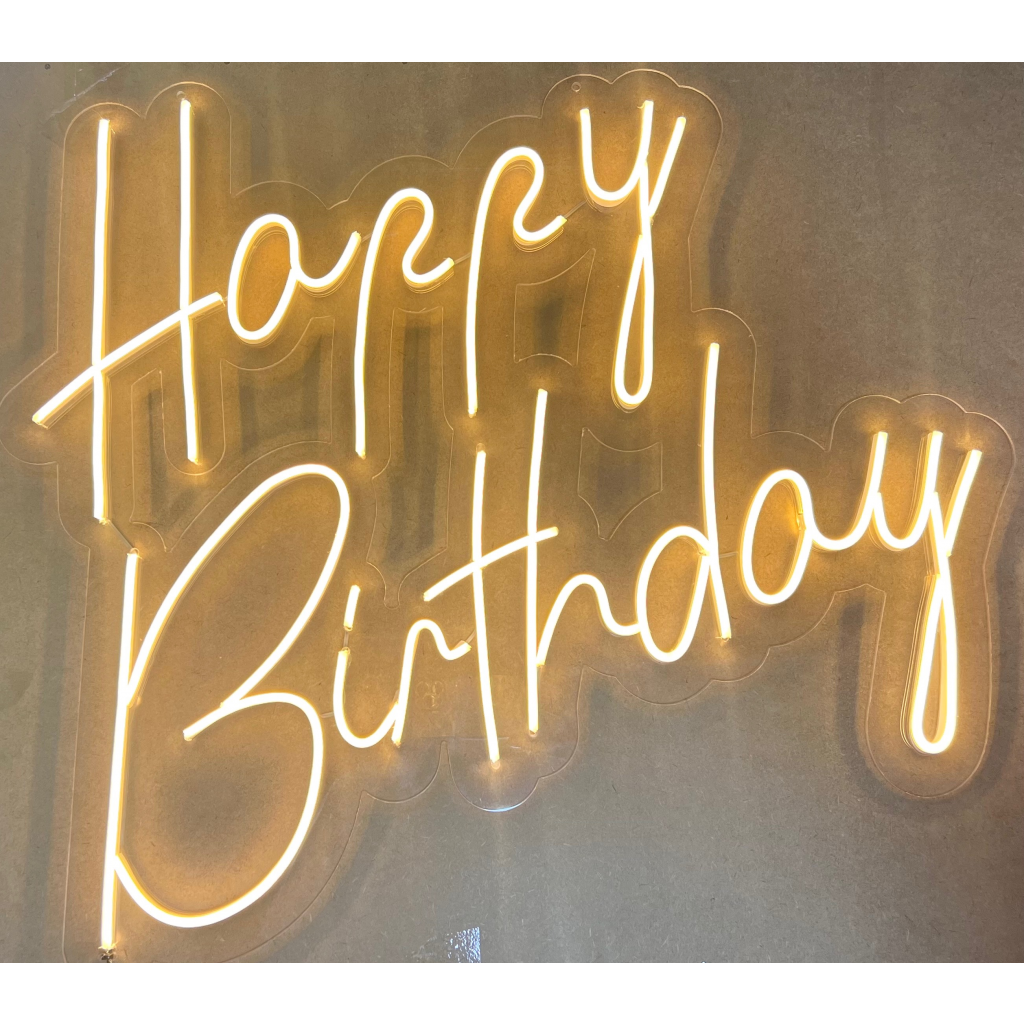 Happy Birthday em LED (70x60cm)