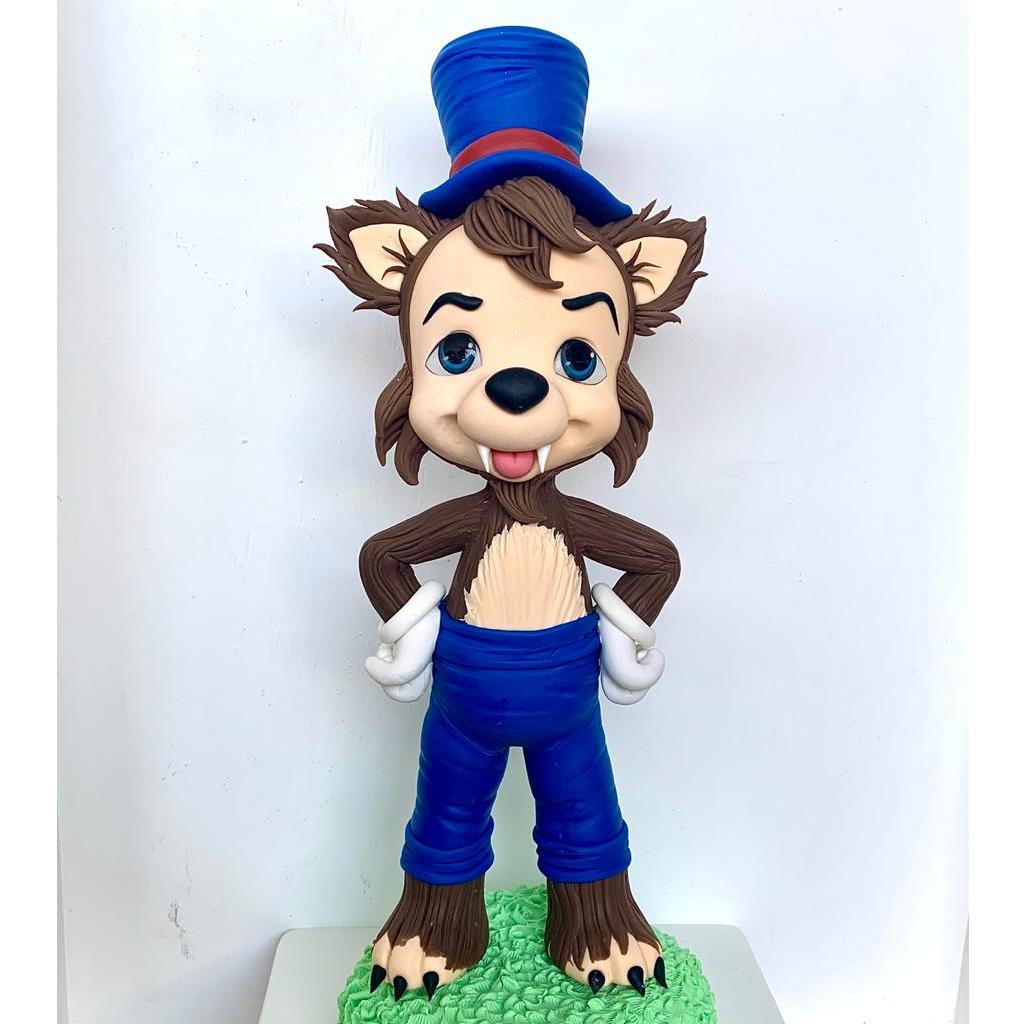 LOBO MAU EM BISCUIT 40 CM DE ALTURA - CHAPEUZINHO VERMELHO