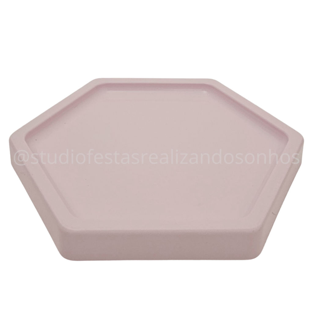 BANDEJA HEXAGONAL M ROSA CLARO