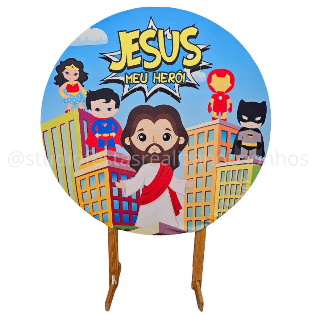 PAINEL REDONDO JESUS MEU HEROI