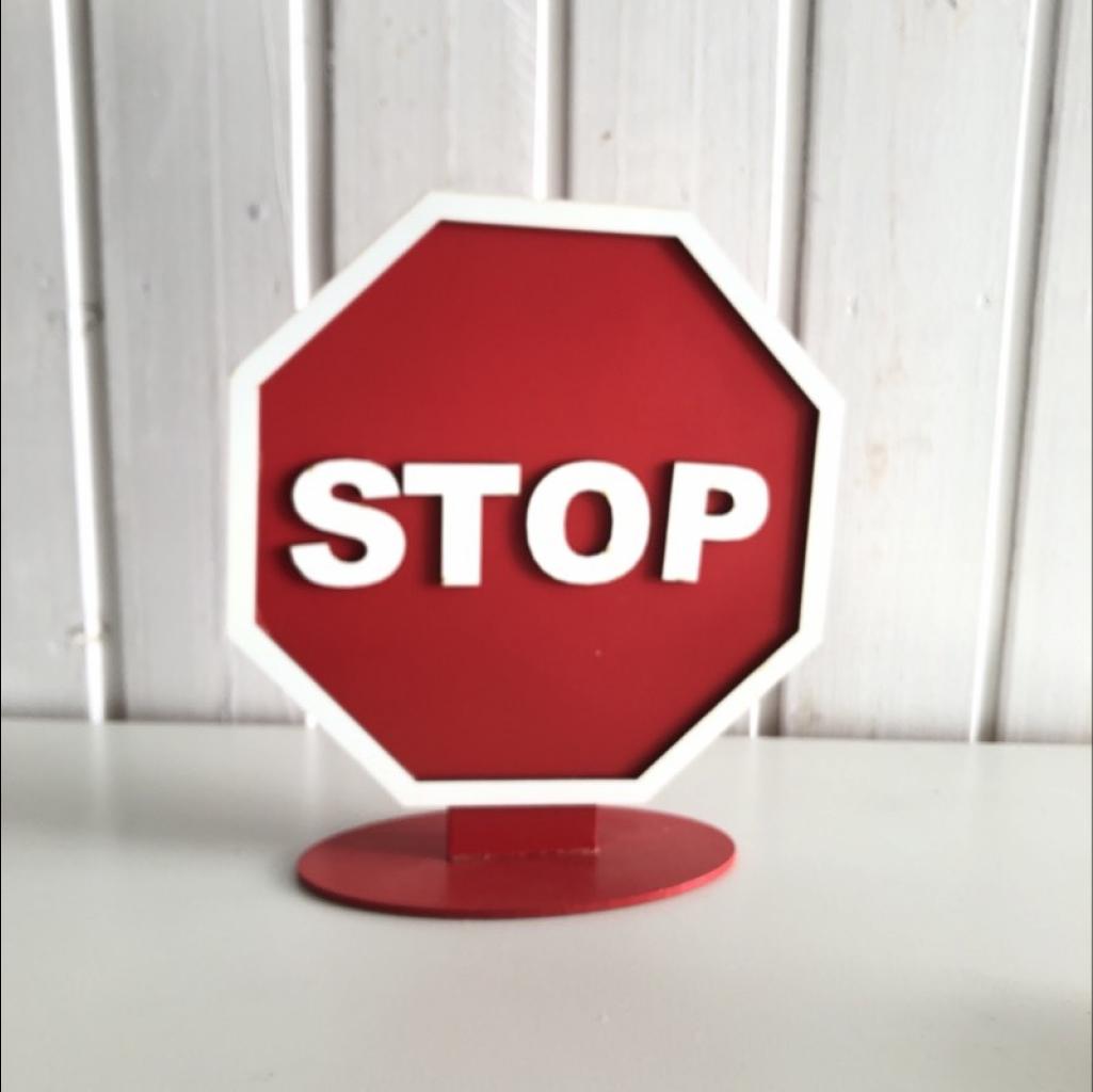 Placa Stop vermelho