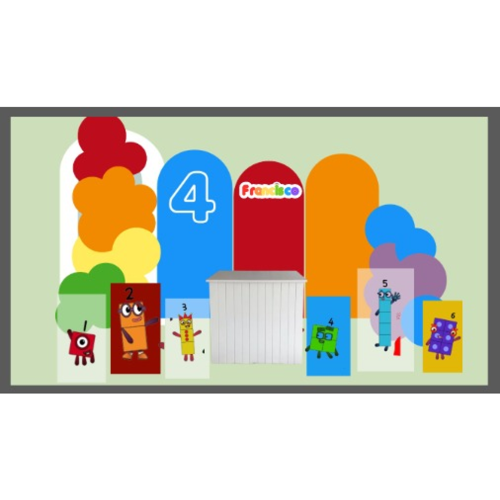 Decoração completa com balões - Numberblocks