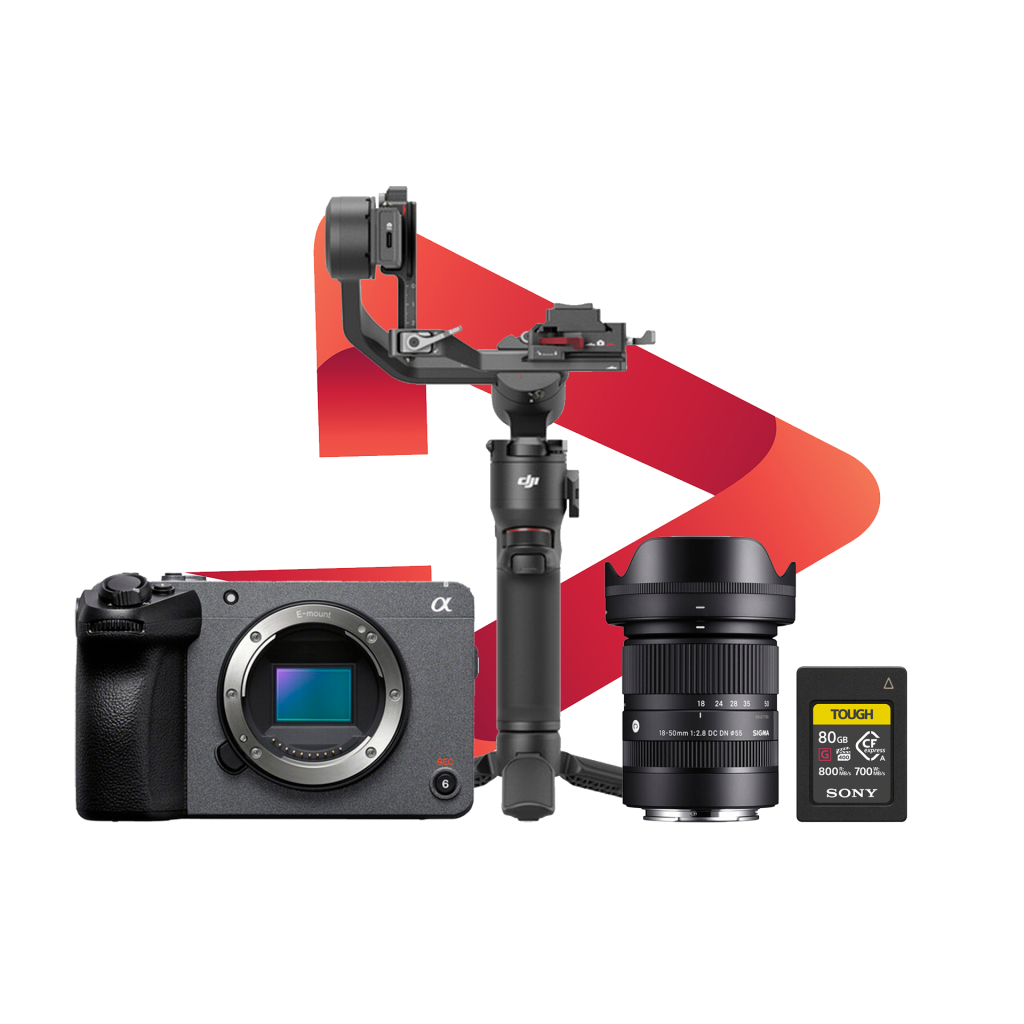 Kit Camera Sony FX30 + Lente Sigma 18-50mm f/2.8 + DJI Ronin RS3 Mini