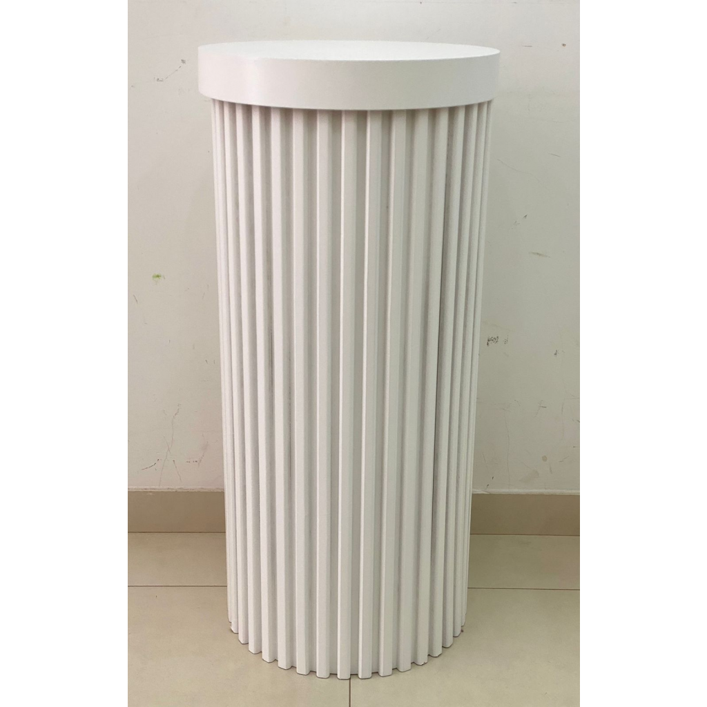 CILINDRO RIPADO LUXÚRIA MDF COR BRANCO (TAM GG) D42 X A90 CM