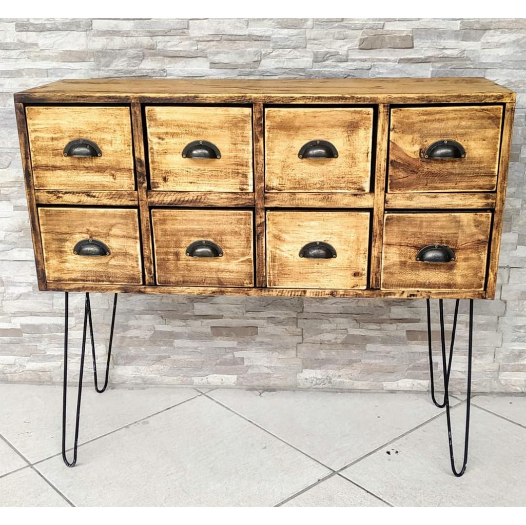 CÔMODA GAVETEIRO RUSTICO 80x29x90
