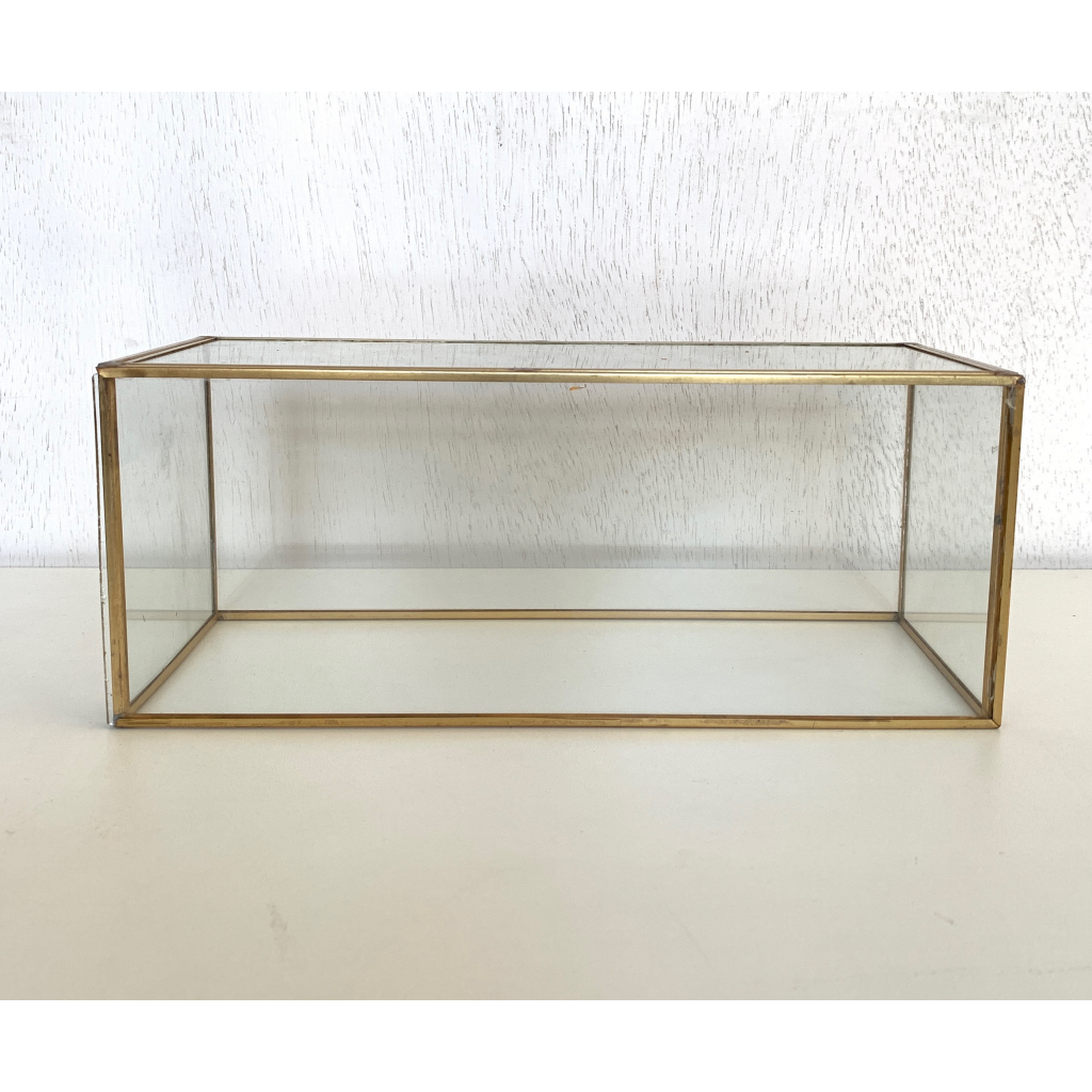 Cubo Retângular Vidro Dourado G