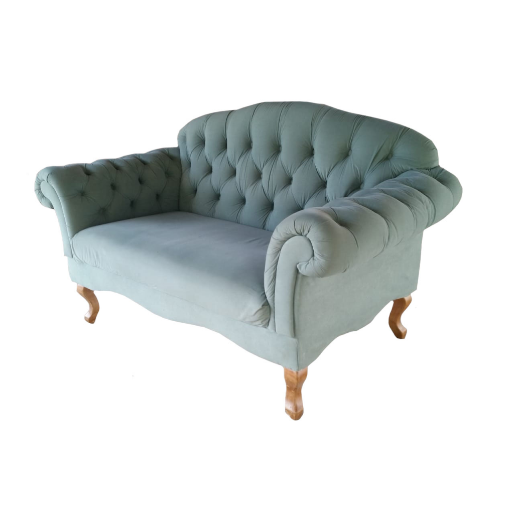 SOFÁ CAPITONÊ AZUL TIFFANY