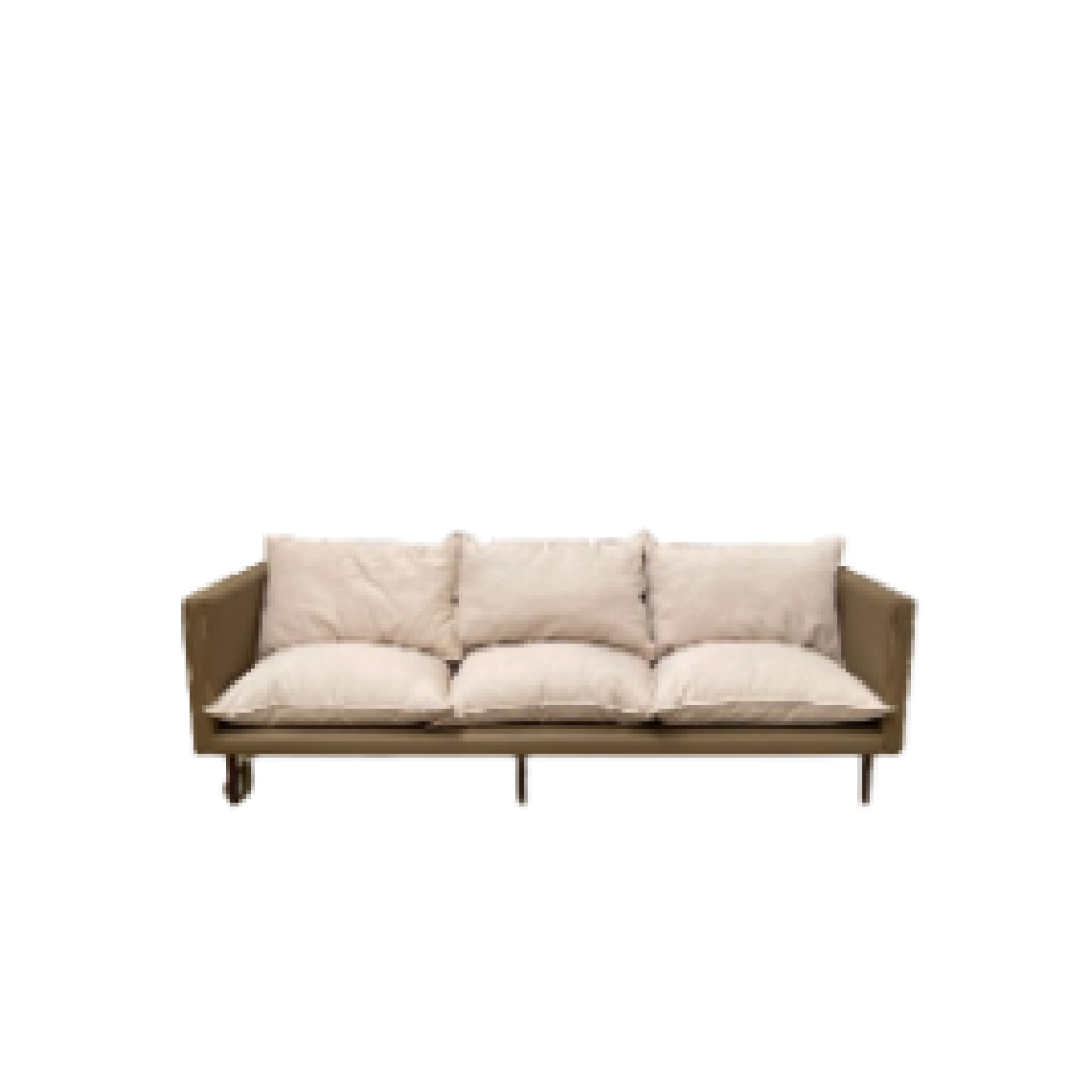 SOFÁ QUEEN COURO FENDI ALMF LINHO CRU