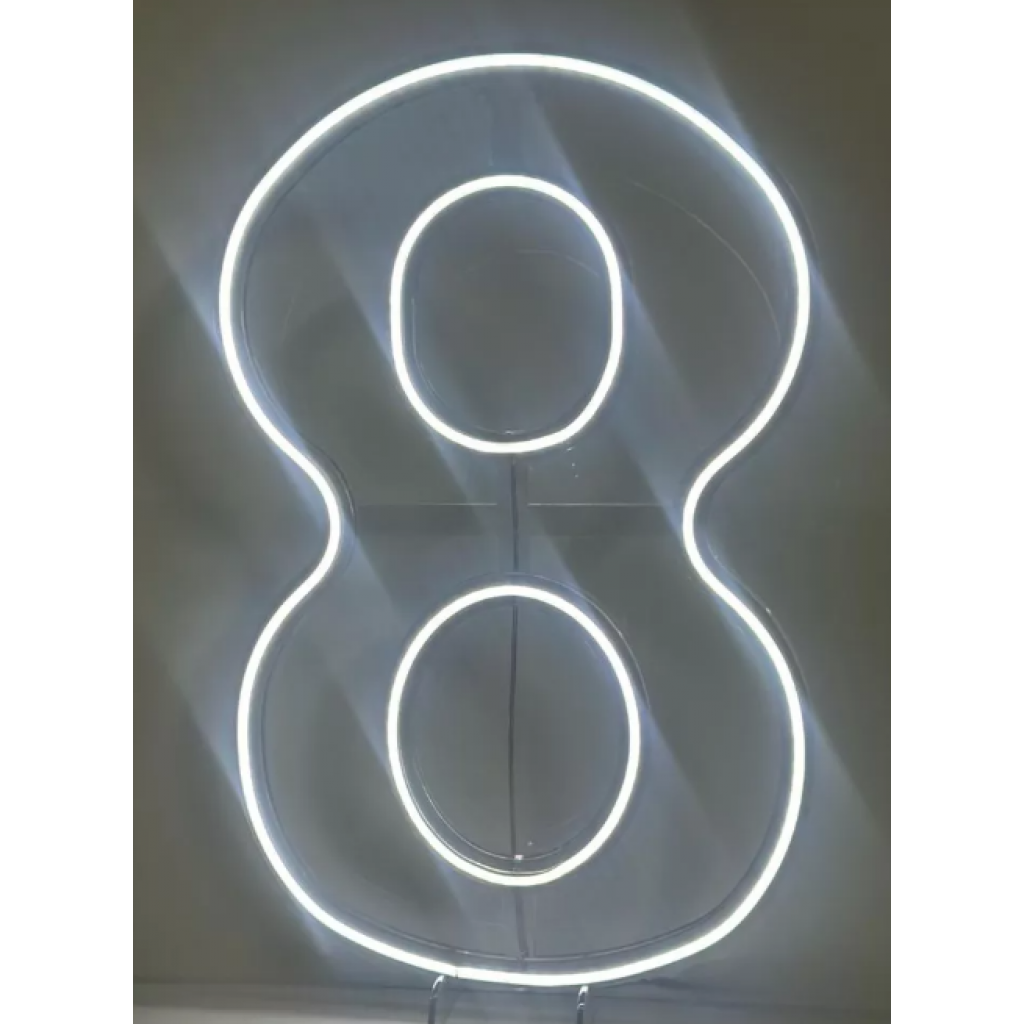 LED NEON NÚMERO 8 EM ACRILICO FRIO* A: 50 CM