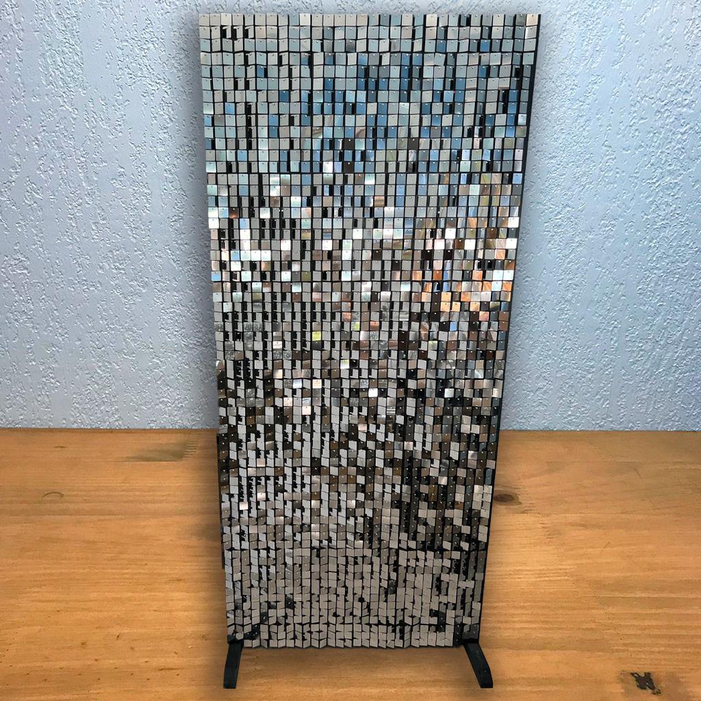 Painel Prata Lantejoulas (Painel Mágico Shimmer Wall) 2.40m (A) x 90cm (L) Biombo