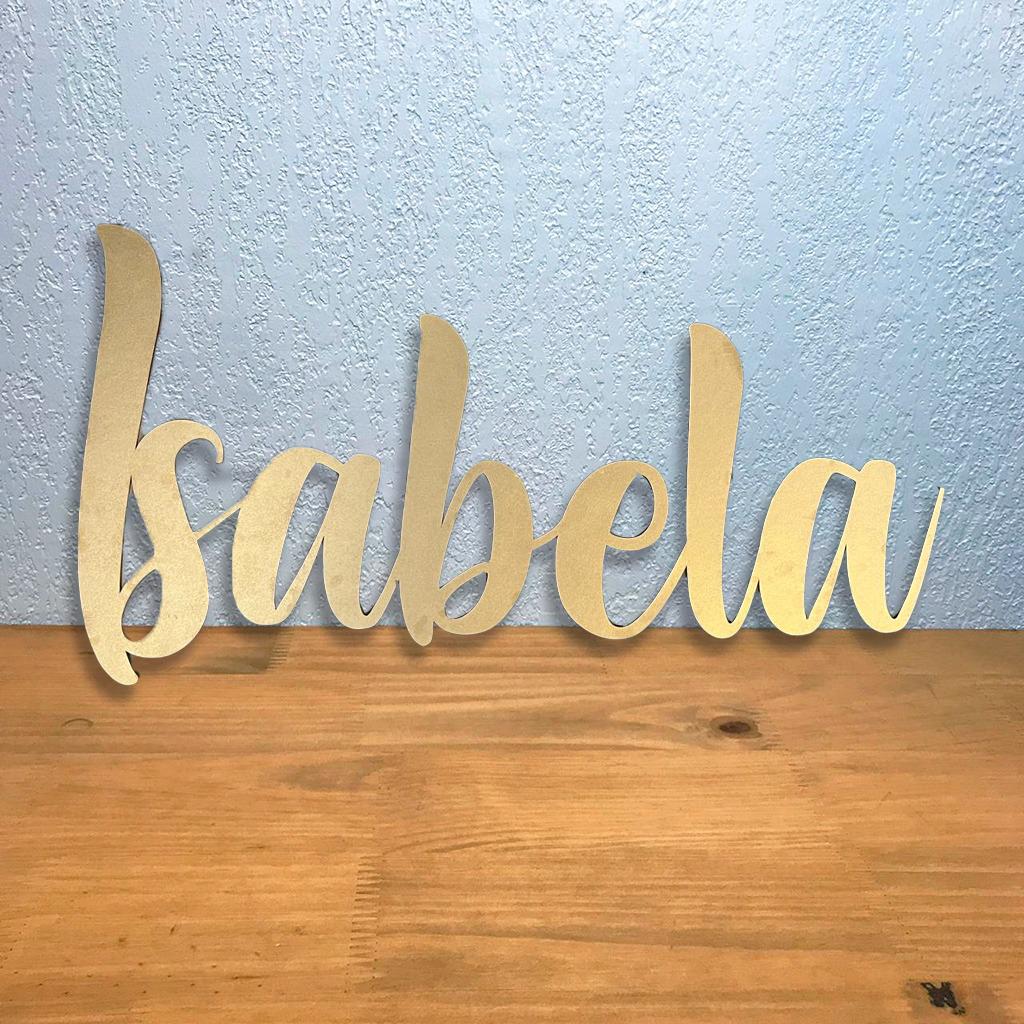 Isabela Nome Por Extenso 90cm (L) x 47cm (A) Dourado