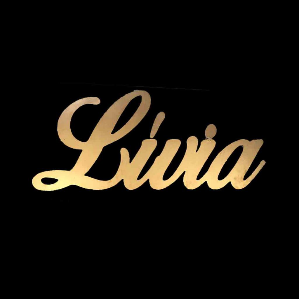 Lívia Nome Por Extenso 80cm (L) x 34cm (A) Dourado