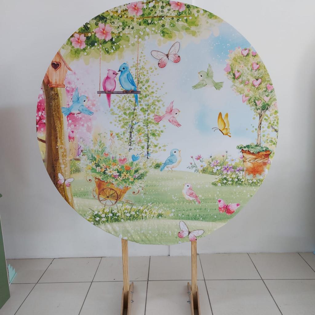 SUB03 Capa sublimada painel redondo Jardim encantado (1,5mD)