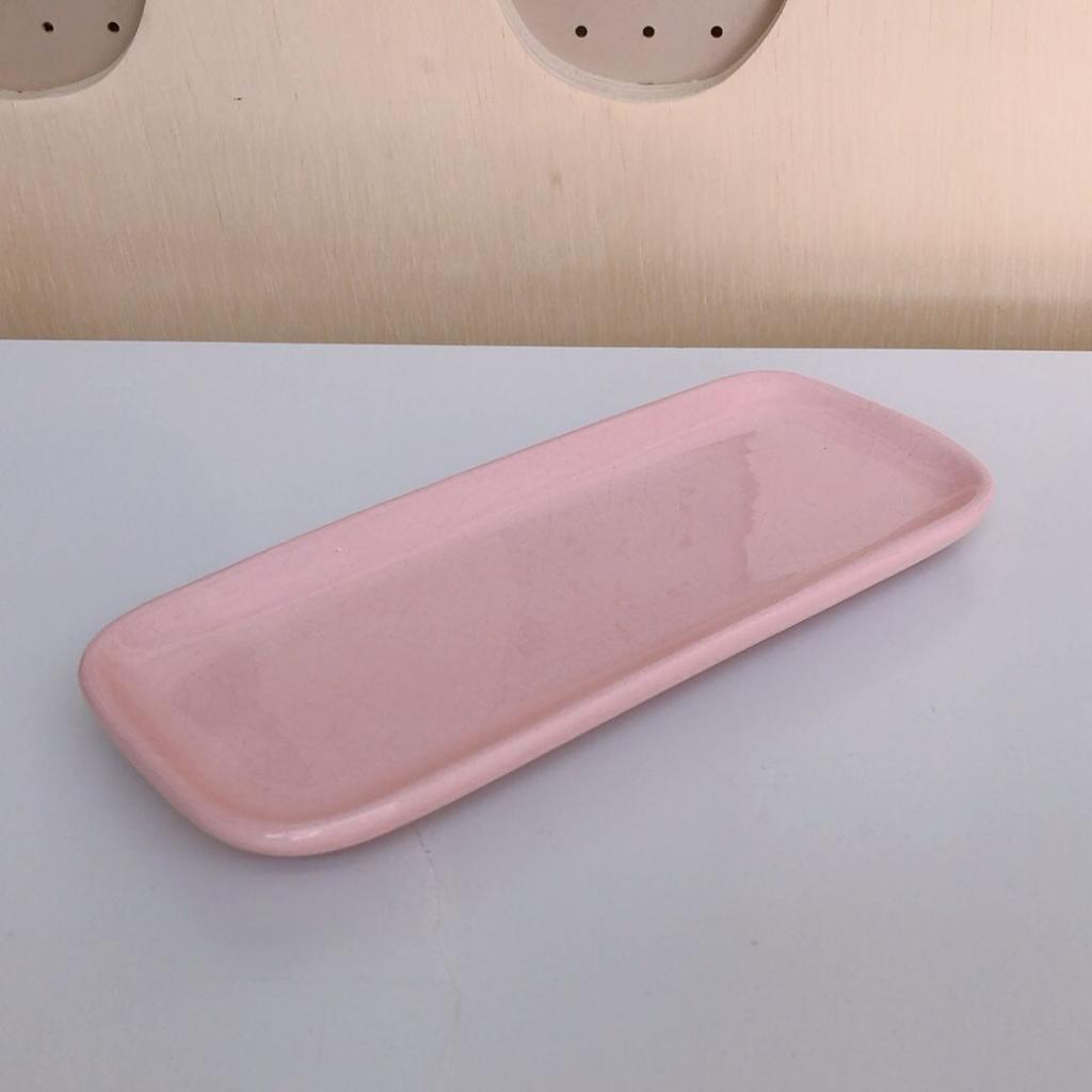 BANDEJA ROSA CANDY RETANGULAR LOUÇA