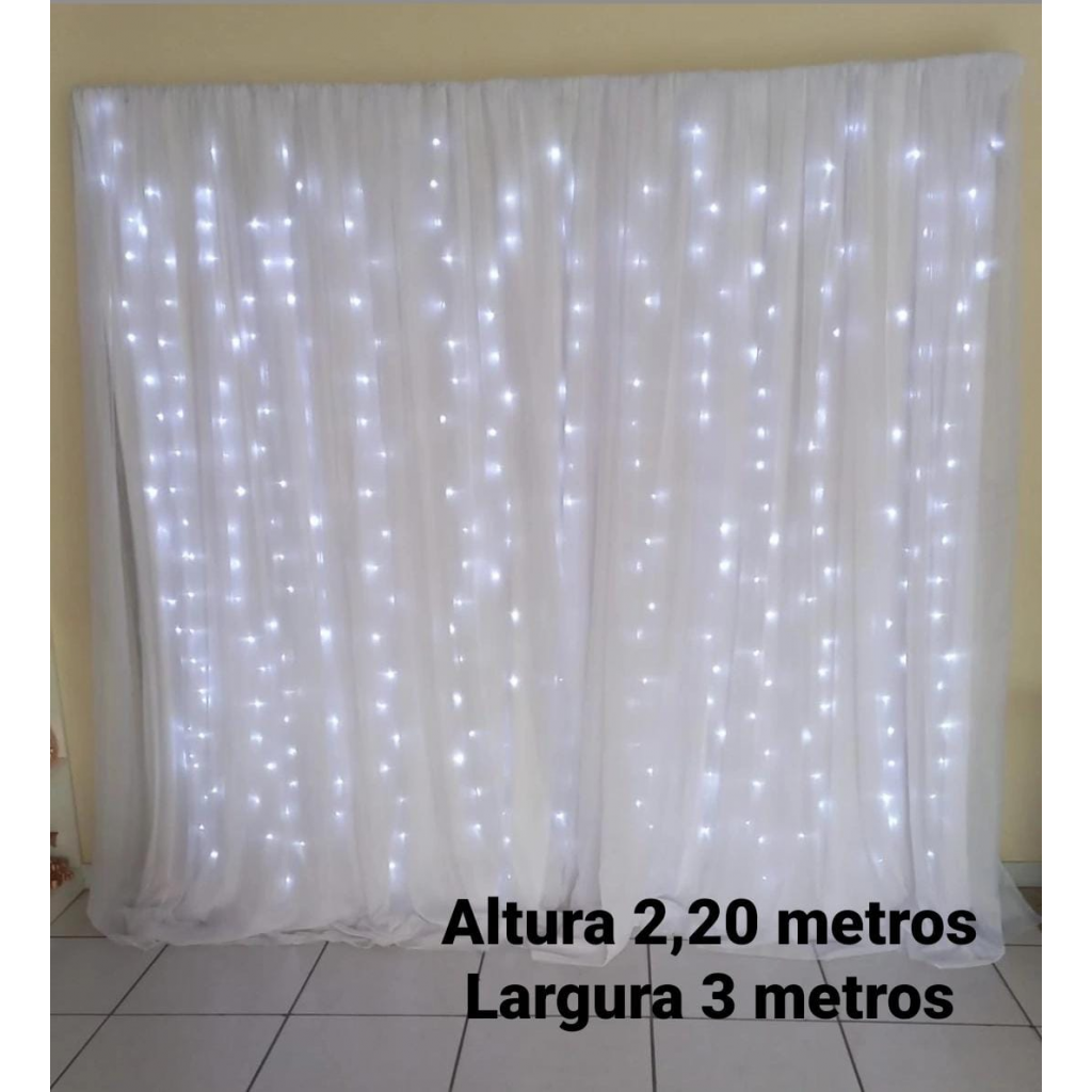 KIT CORTINA DE LED COMPLETA /TECIDOS, LED E ESTRUTURA