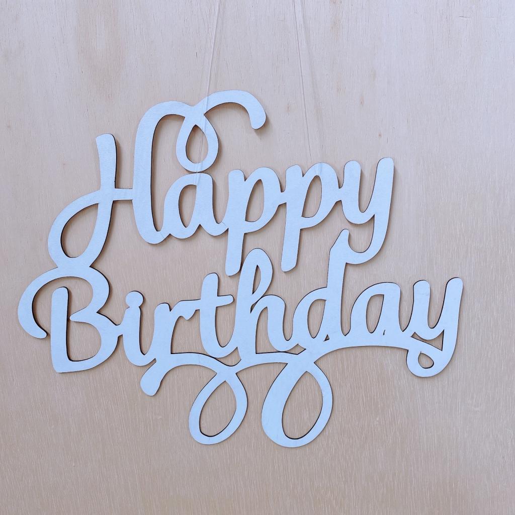 HAPPY BIRTHDAY BRANCO letra bordada 50 cm de largura