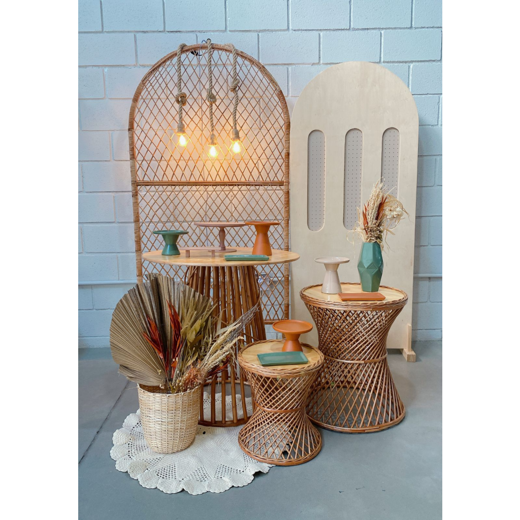 KIT ADULTO PAINEL TRELIÇA VIME / VARAL TRIO DE LÂMPADAS