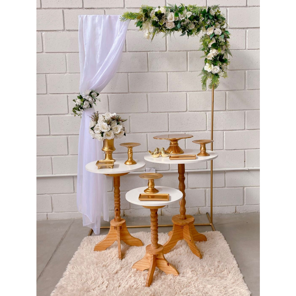 KIT ADULTO TRIO DE MESA REDONDA TORNEADA