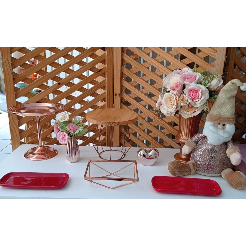 KIT NATAL PEÇAS DE MESA ROSÊ