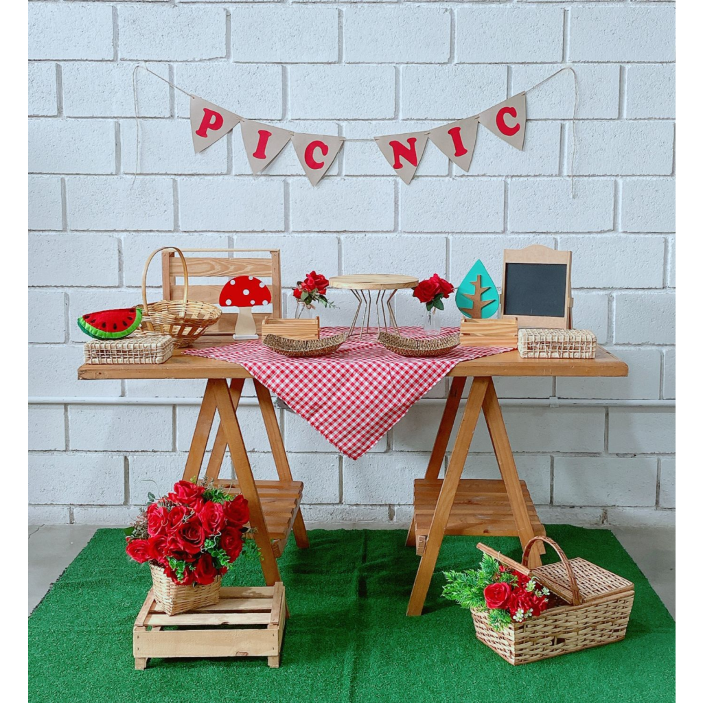 KIT PIC NIC DE MESA CAVALETE COM GRADE