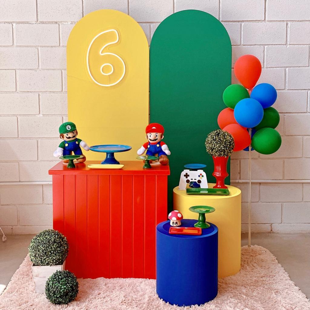 KIT SUPER MÁRIO BROS MESA BALCÃO VERMELHA