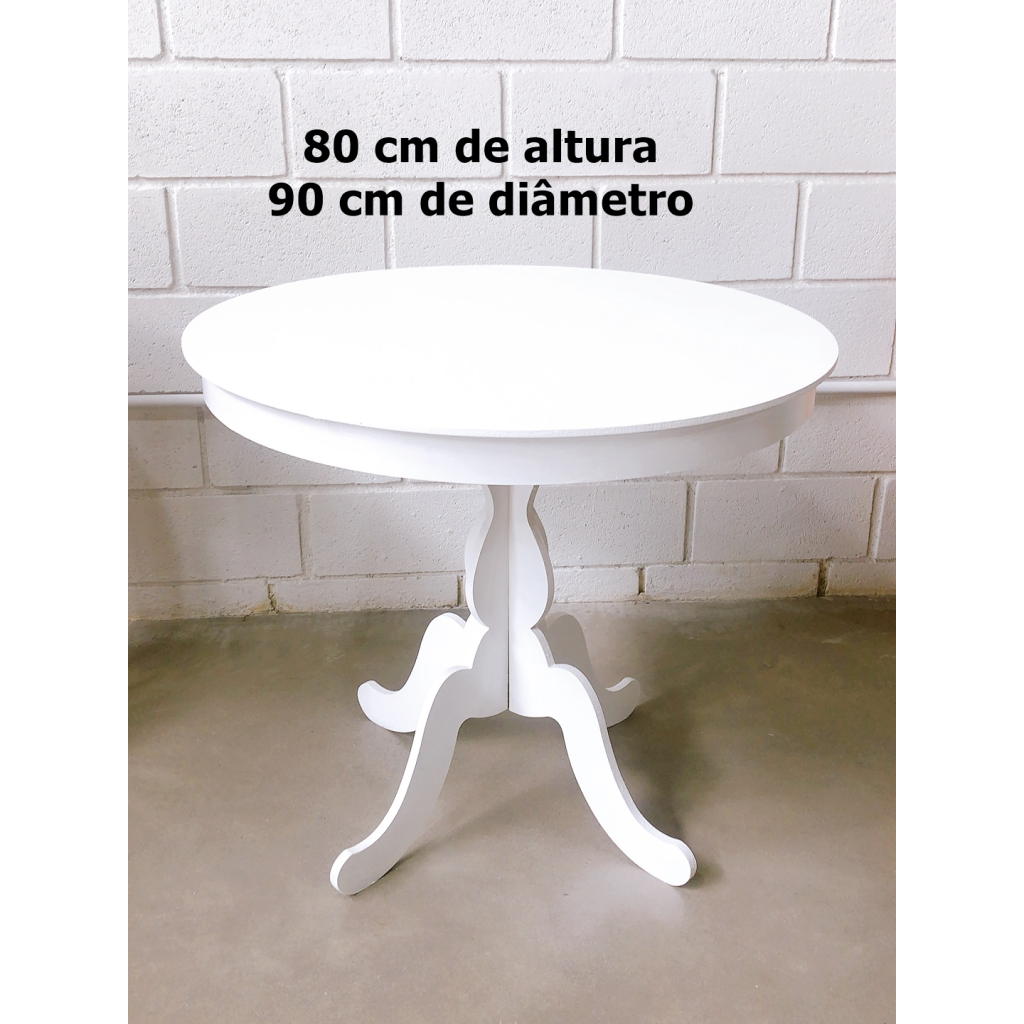 MESA REDONDA BRANCA GG 90cm de diâmetro