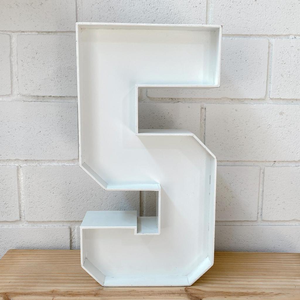 NÚMERO 5 MDF BRANCO DE CHÃO 70 cm de altura