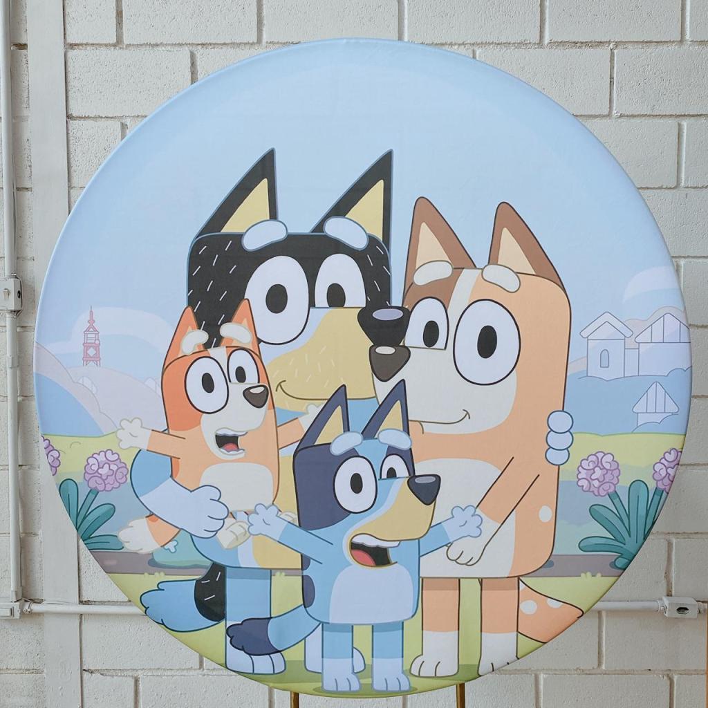 CAPA PAINEL REDONDO BLUEY E BINGO