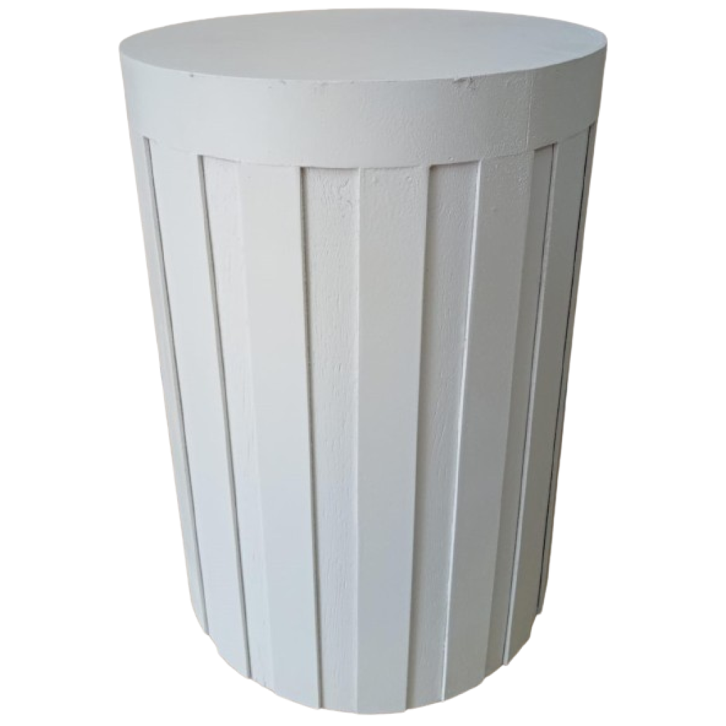 Cilindro ripado mdf branco | 53x36,5 | P